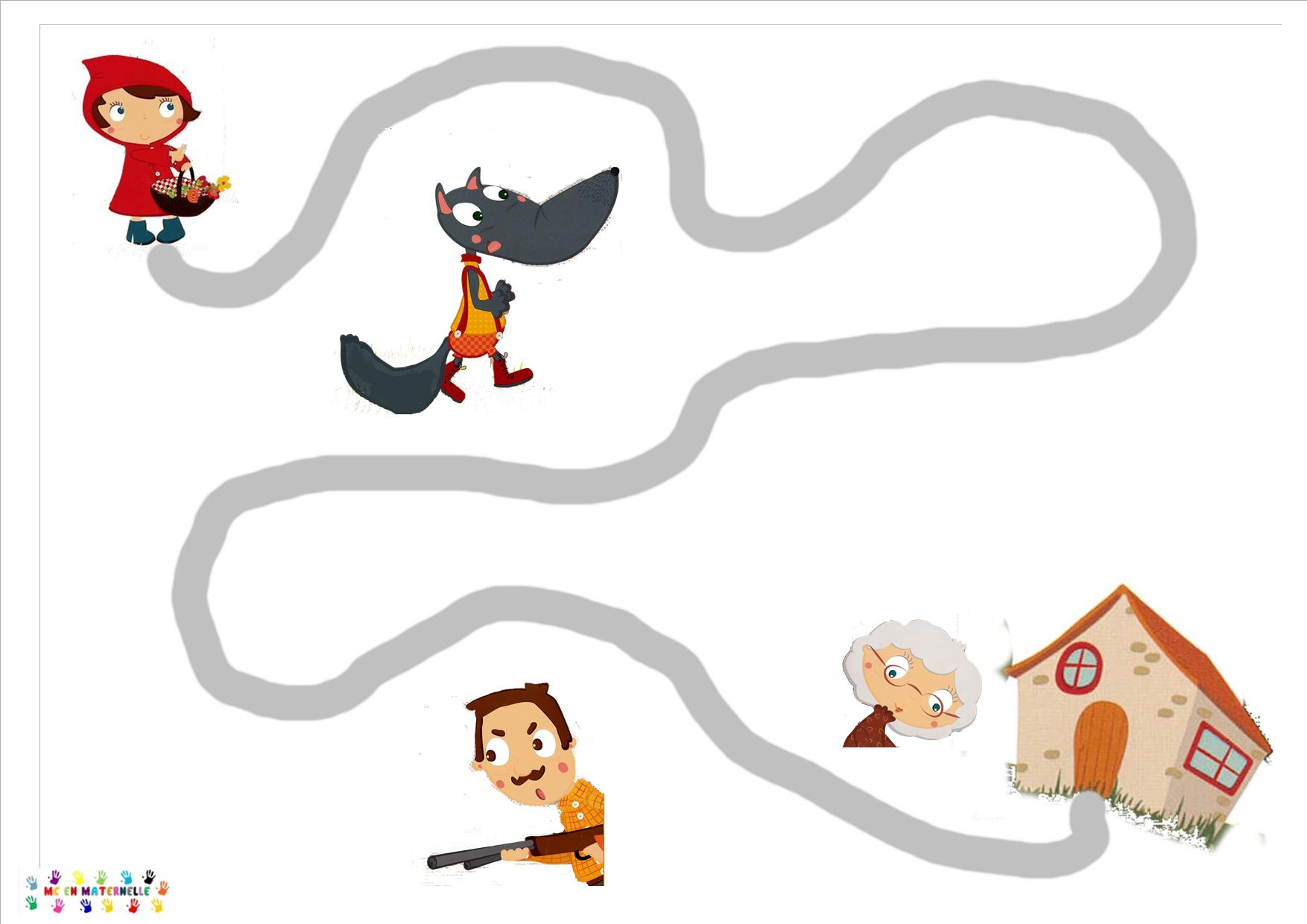 Le petit chaperon rouge : suivre et trouver le bon chemin