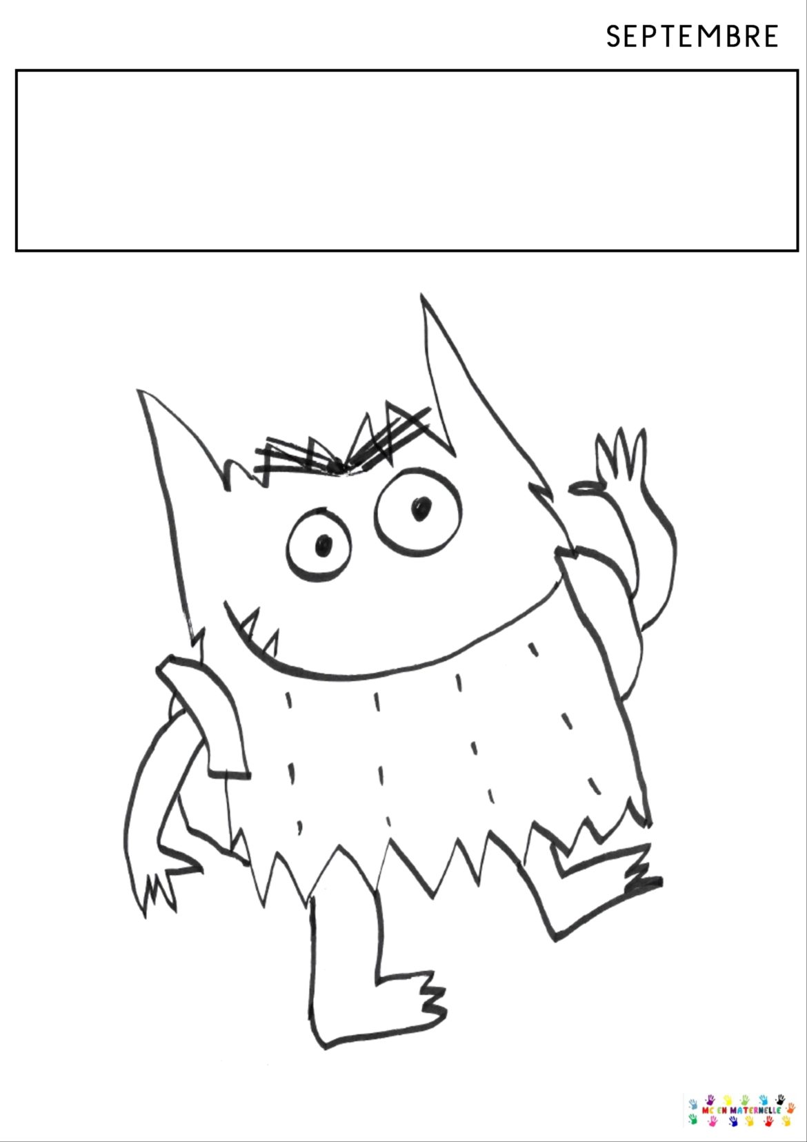 Le monstre des couleurs va à l’école : couverture du mois de septembre Le monstre des couleurs va à l’école : couverture du mois de septembre