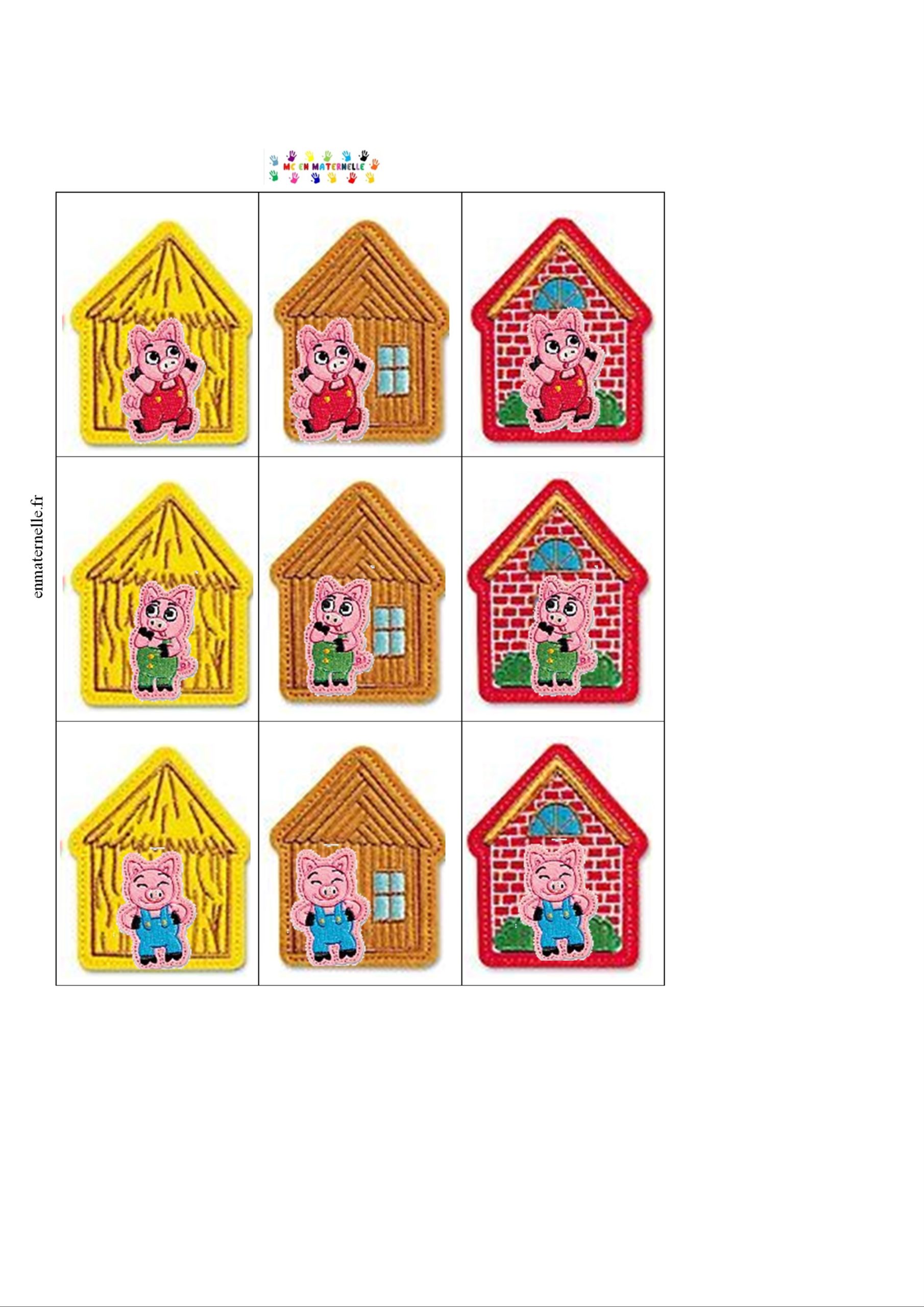 les trois petits cochons : tableau double entrée les trois petits cochons : tableau double entrée