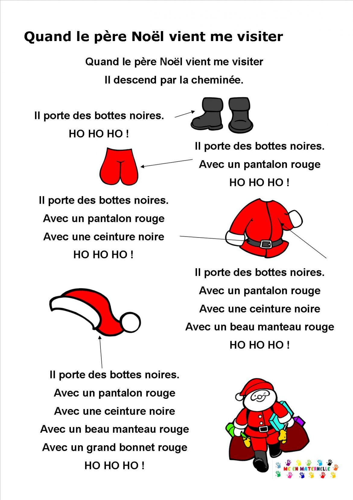 Quand le père noël vient me visiter … – MC en maternelle