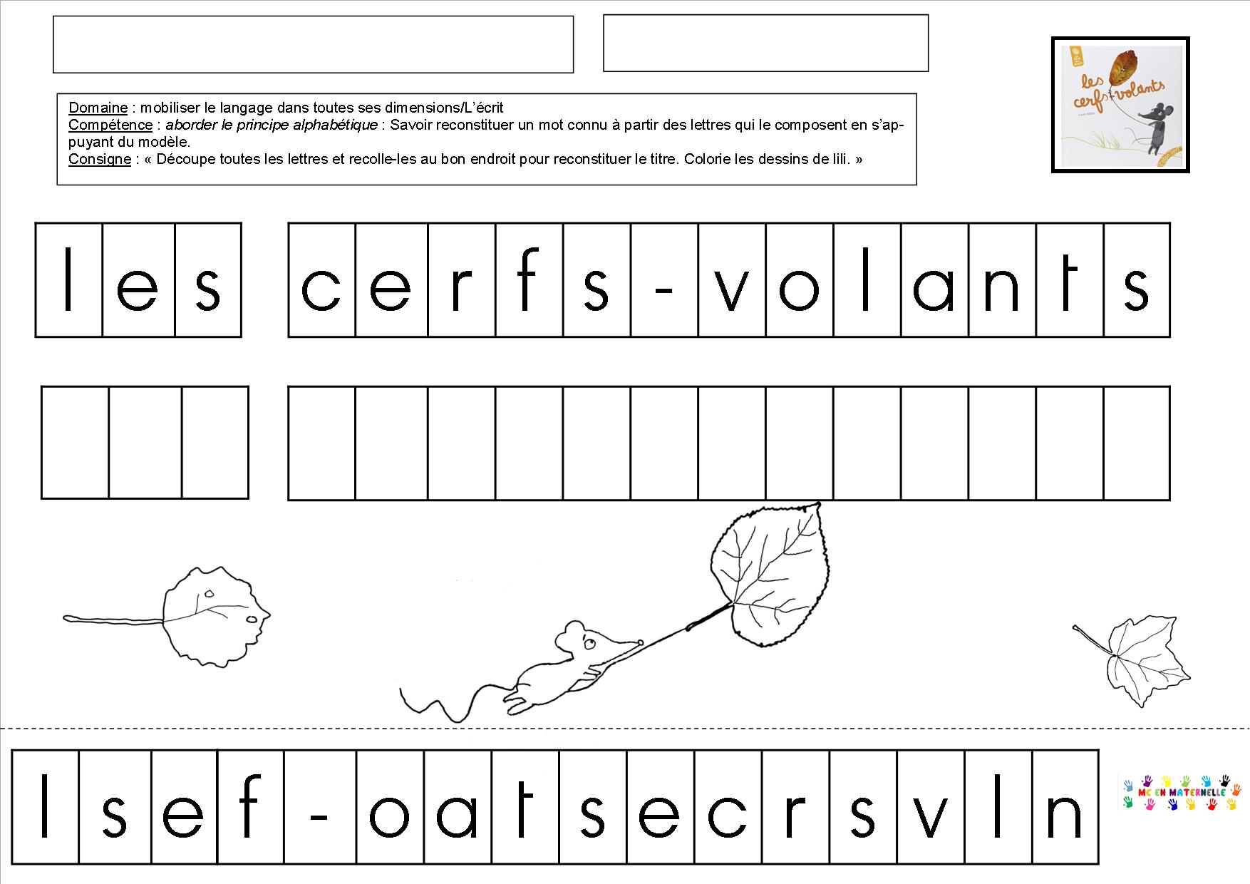 Mot automne et cerf-volant avec Lili – MC en maternelle