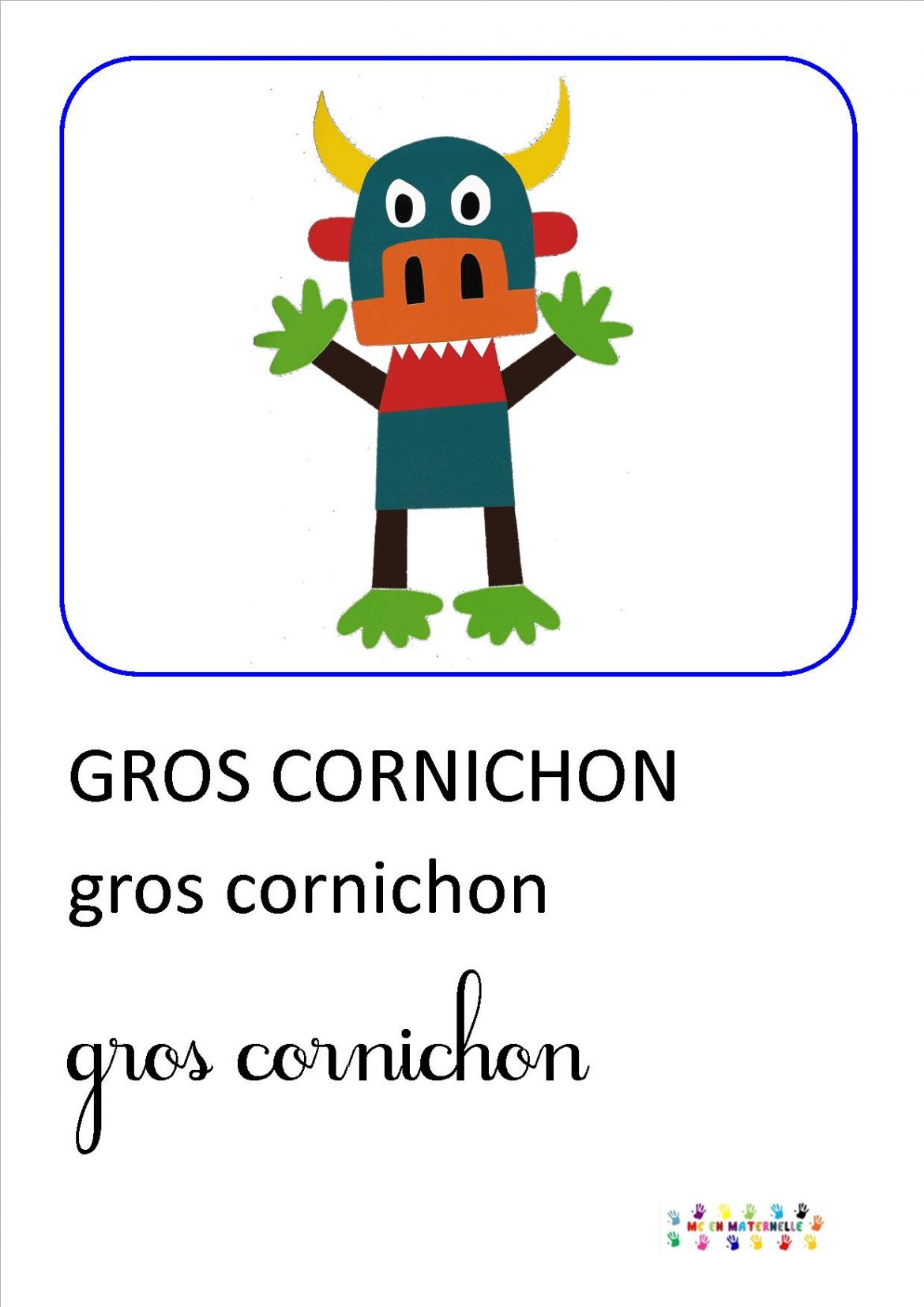 Gros Cornichon : imagier – MC en maternelle