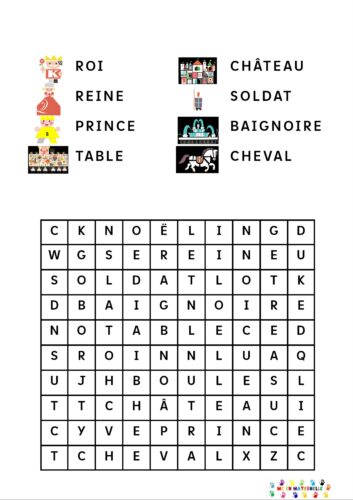 Le tout petit roi : mots cachés – MC en maternelle