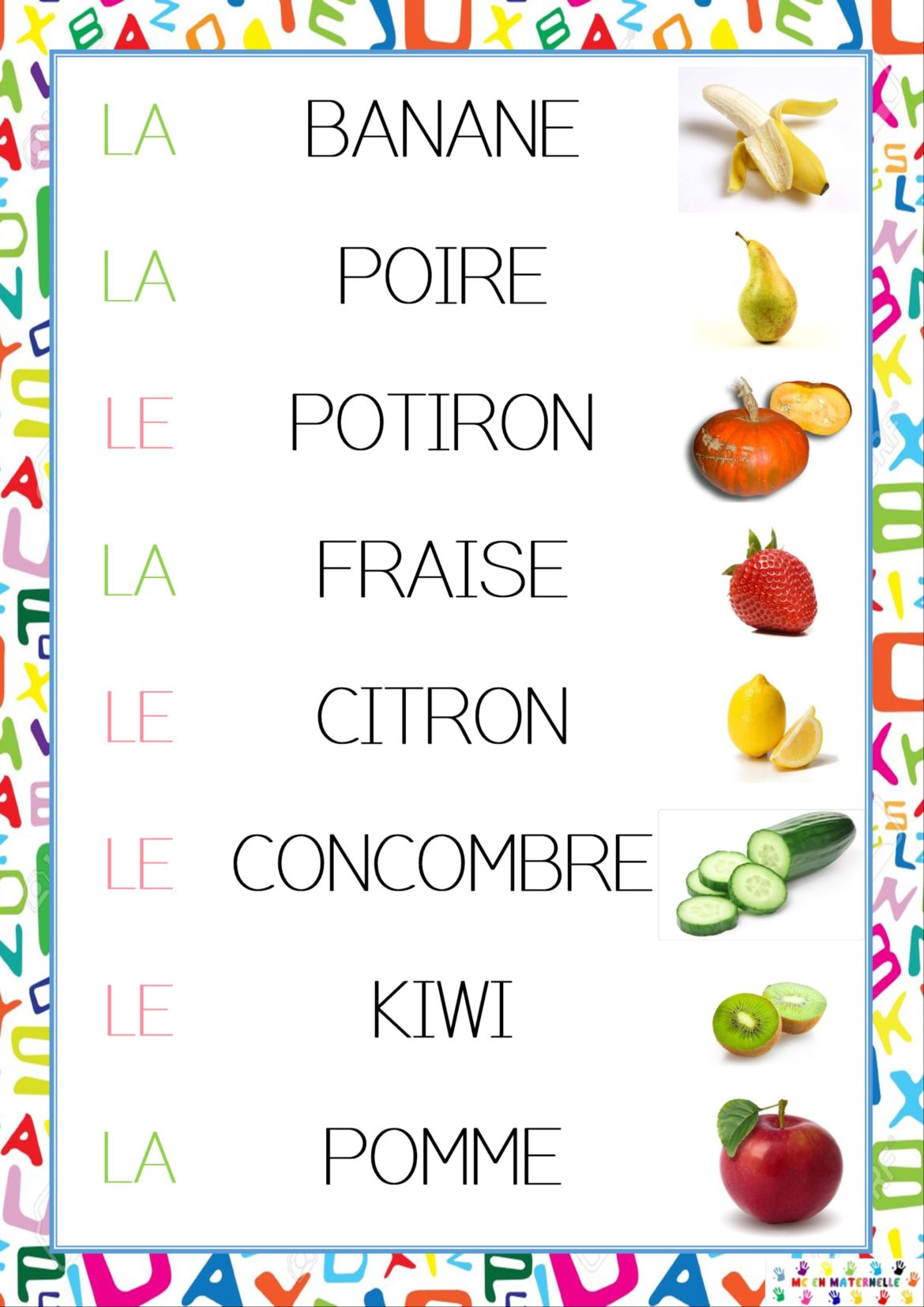 Reconnaître les mots LE/LA et UN/UNE – MC en maternelle