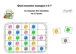 Le monstre des couleurs va à l’école : Quel objet ou personnage manque ...