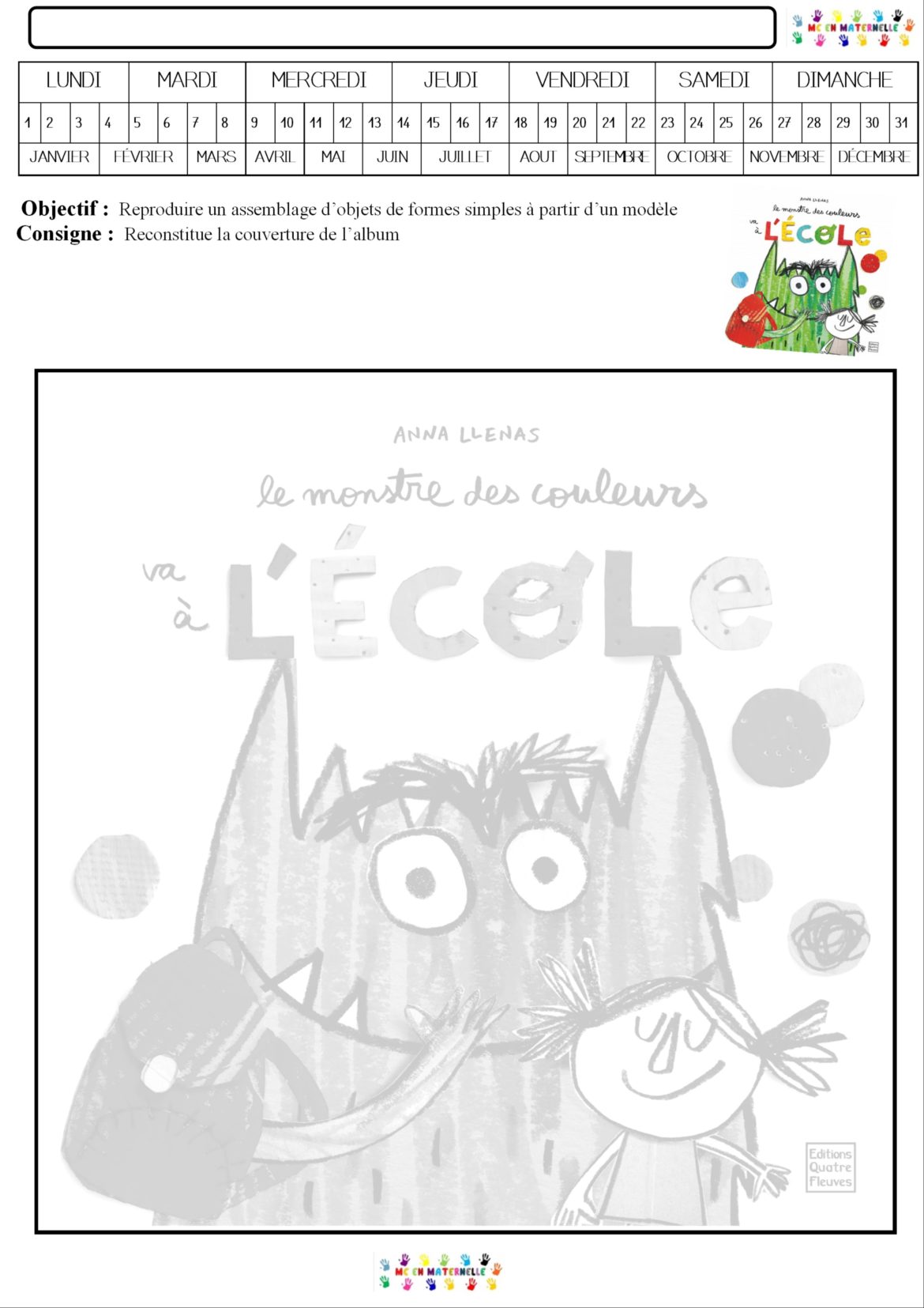 Le monstre des couleurs va à l’école : couverture de l’album (de 4 ...