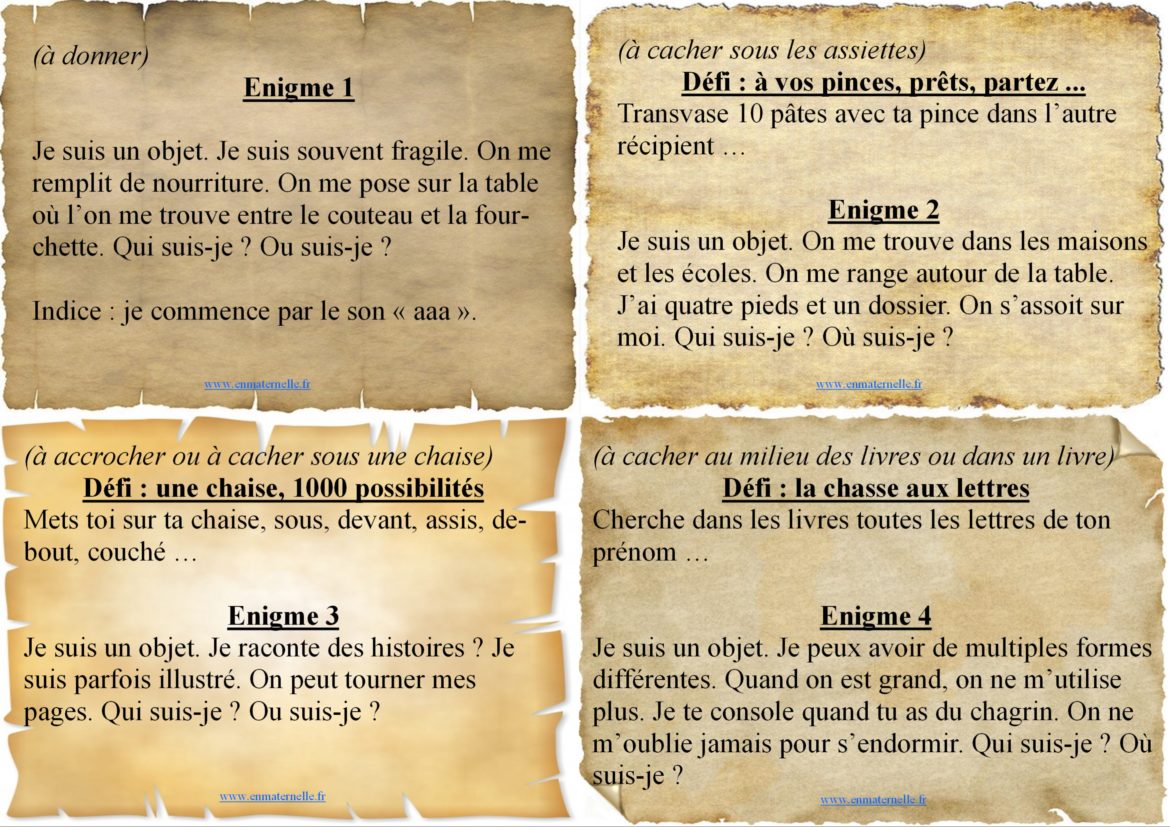 Confinement : Chasse au trésor – activité pour le week-end ou les ...