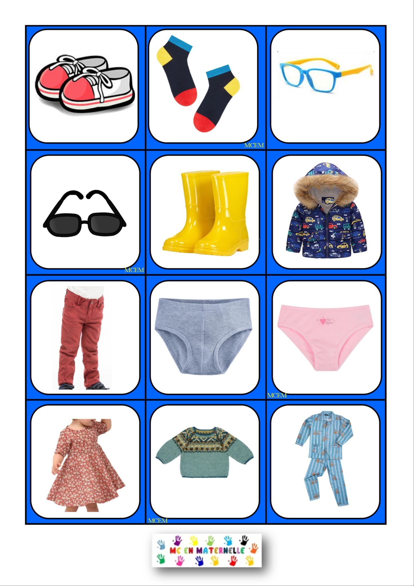 Loto et mémory sur les vêtements pour PS, MS et GS – MC en maternelle