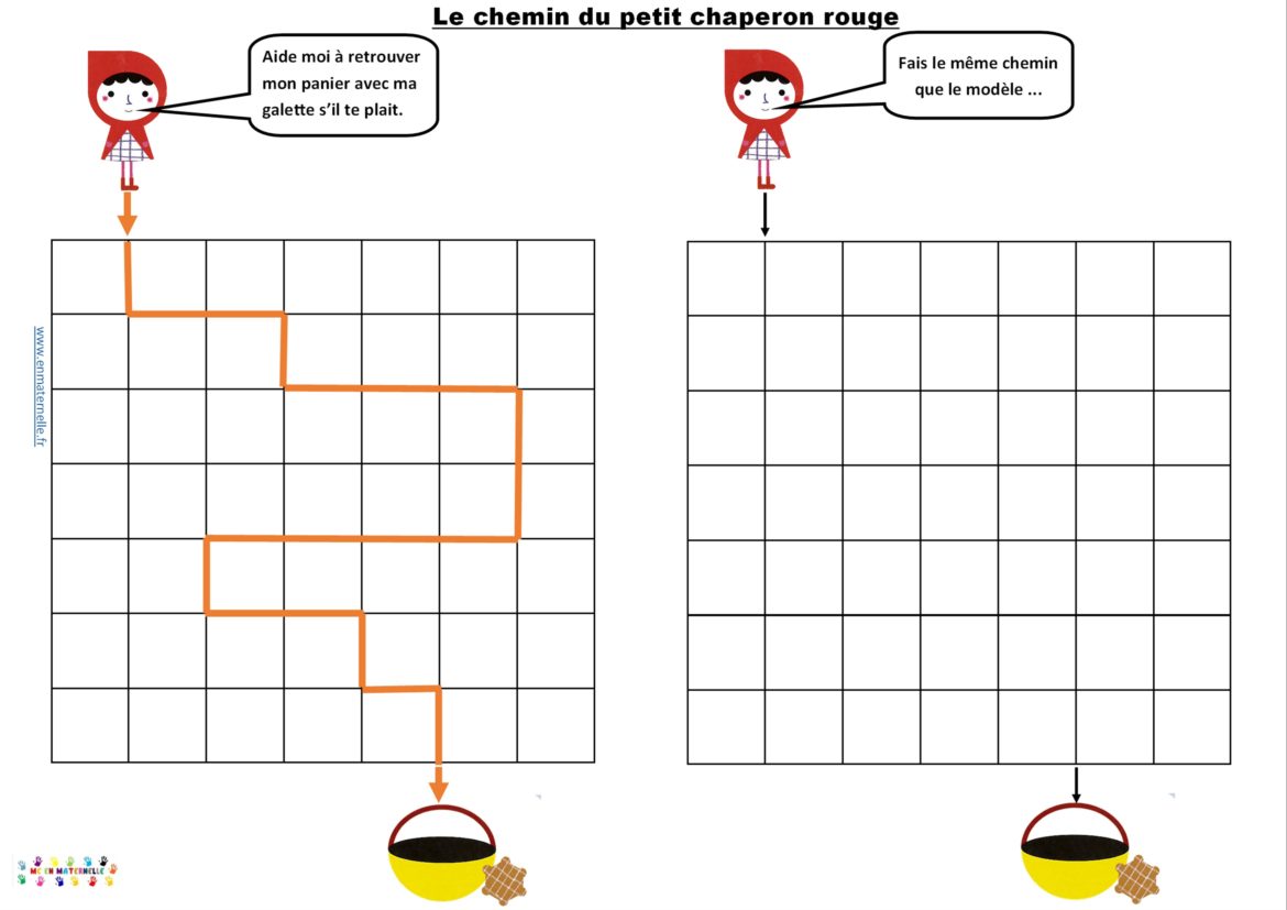 le petit chaperon rouge : trouver le chemin du chaperon sur un ...