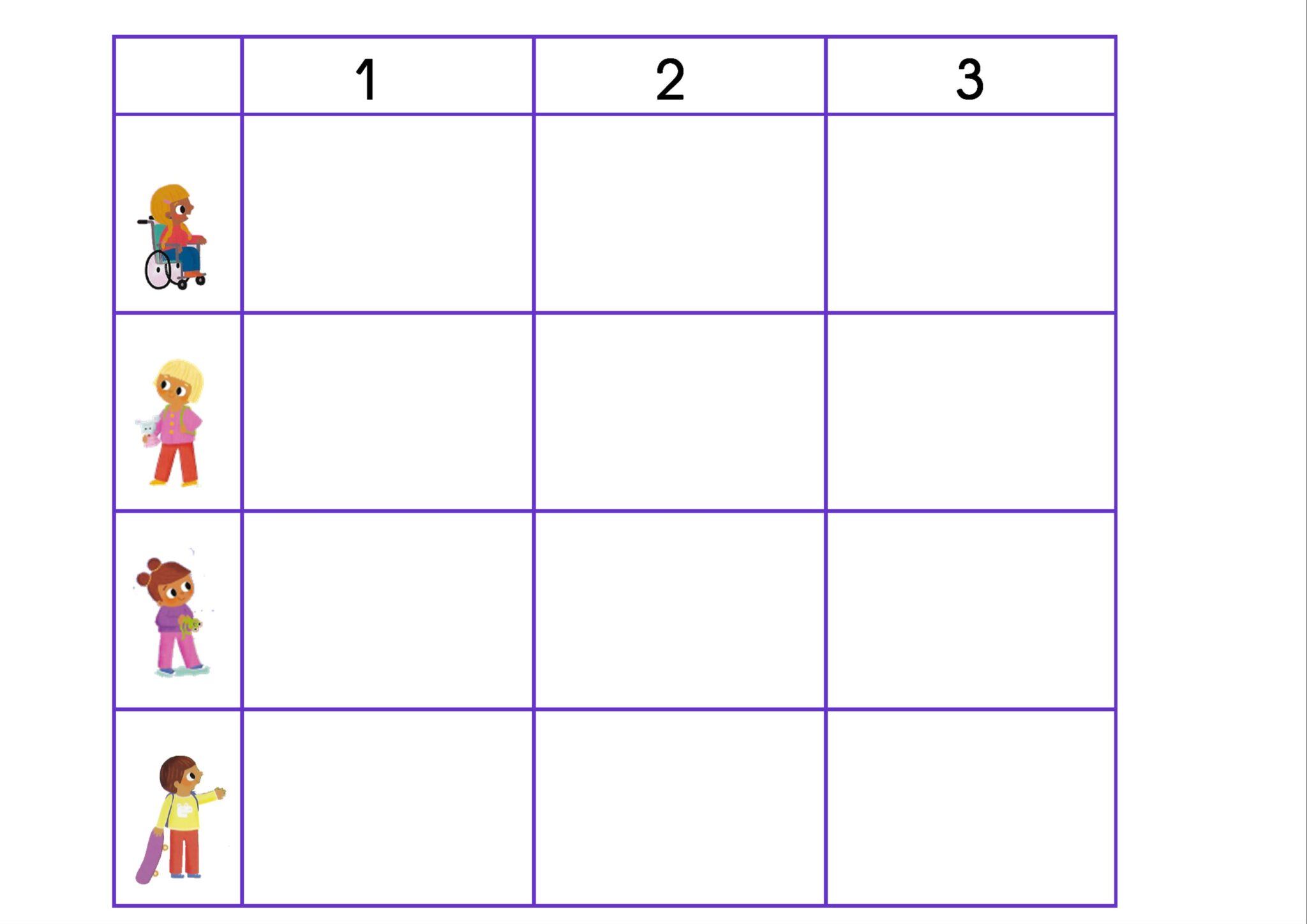 tableau à double entrées – MC en maternelle