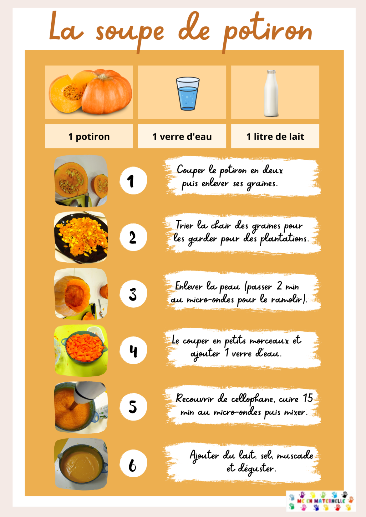 Soupe de potiron en classe de maternelle – MC en maternelle