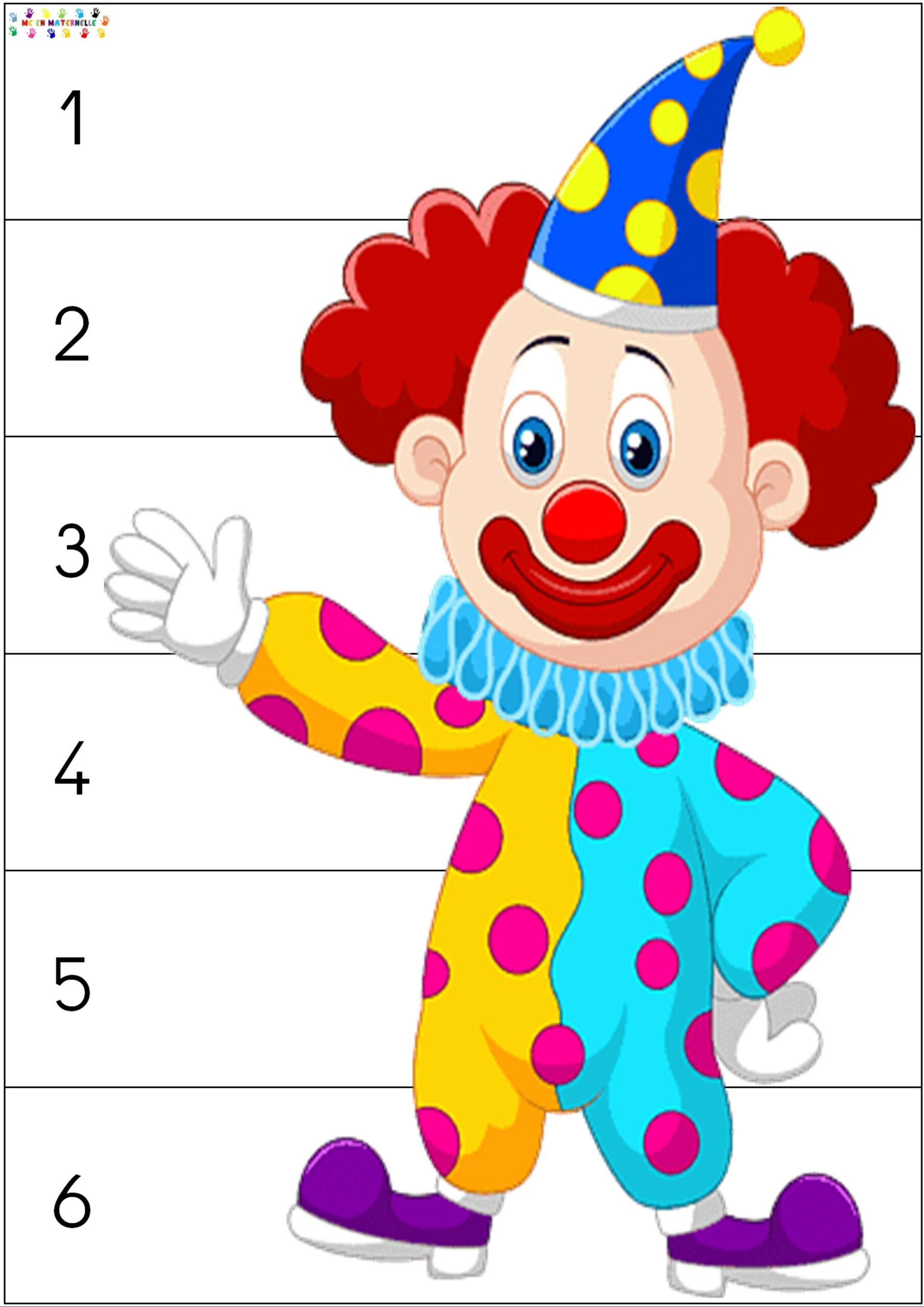 Clown : jeu du puzzle numérique – MC en maternelle