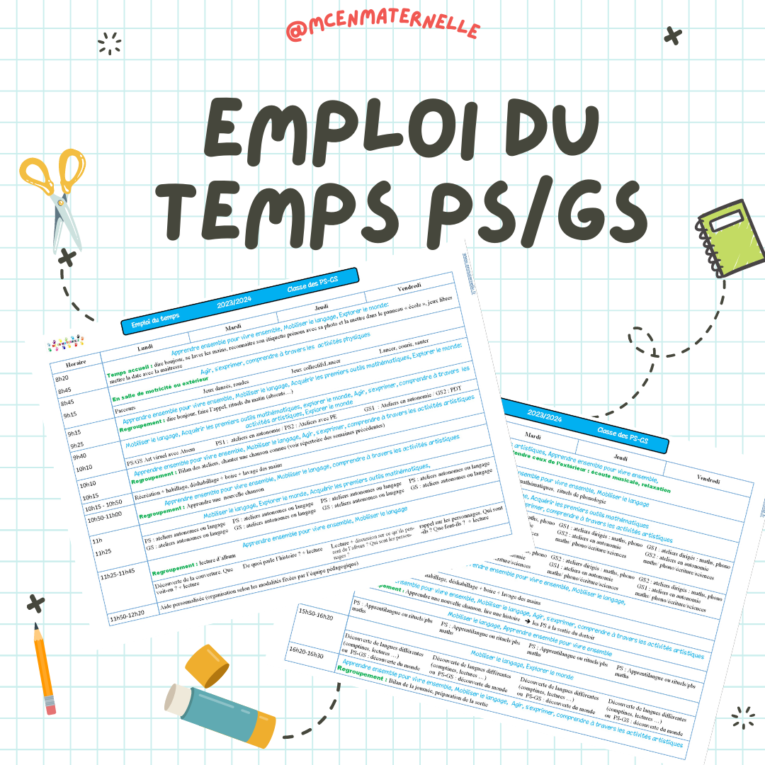 Emploi Du Temps Maternelle 2025 Kuglqu
